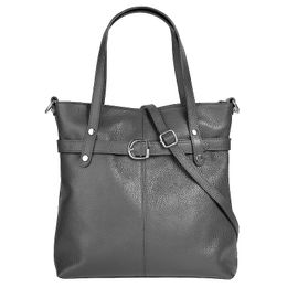 CLUTY Shopper echt Leder, Made in Italy schwarz