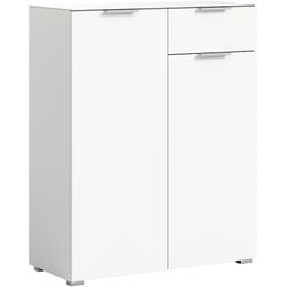 Inosign Kommode »Raio, Breite 90 cm, 2 Türen, 1 Schubkasten, Oberboden mit Glasplatte« Anrichte, Sideboard, Highboard, Schrank weiß Nachbildung 0