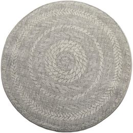 Paco Home Teppich &raquo;Malmedy 490&laquo; rund 4 mm H&ouml;he Flachgewebe, melierte Sisal-Optik, In- und Outdoor geeignet cream Obermaterial: 100% Polypropylen &Oslash;...