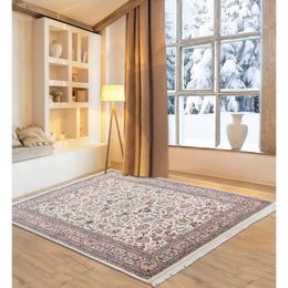 OTTO home Orientteppich &raquo;BI Oriental&laquo; rechteckig 12 mm H&ouml;he reine Wolle, handgekn&uuml;pft, orientalisches Design, mit Fransen braun Schurwolle