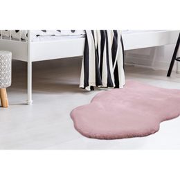 Padiro Fellteppich »Rabbit Light Sheepskin 825« fellförmig 23 mm Höhe weiches Fellteppich-Imitat, Schlafzimmer, Kinderzimmer rosa Obermaterial:...