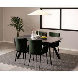 ACTONA GROUP Esstisch »Blackburn Tisch, Esszimmertisch, « Platte in Keramik schwarz, Incl. Zusatzplatte, B: 160/240 cm Schwarz