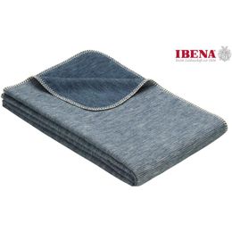 Ibena Wohndecke »Wohndecke Lausanne« in schlichtem Melange-Look blau Obermaterial: 100% Baumwolle B/L: 140 cm x 200 cm