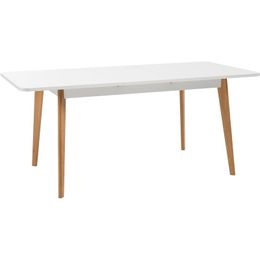 Andas Esstisch »Merle« Scandi Design, Breite 140 (-180) cm weiß/natureiche + natureiche + weiß 0 Ausziehbar auf 180 cm