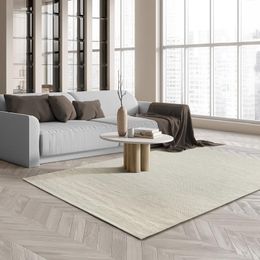 the carpet Teppich »Boho Nature Wool« rechteckig Natur Wool Handgewebter Wollteppich skandinavischen Boho-Look Creme Obermaterial: 65% Wolle, 35%...