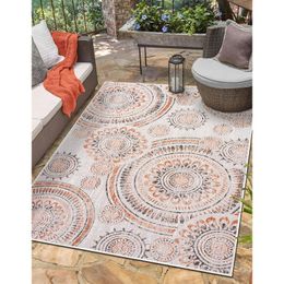 MyFlair Teppich &raquo;Sonic, LAGERR&Auml;UMUNG!&laquo; rechteckig 6 mm H&ouml;he Ethno Design, Kreise, Outdoor geeignet, Balkon, Terrasse beige Polypropylen