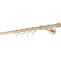 mydeco Gardinenstange &raquo;20mm Cap Wandtr&auml;ger 14 cm&laquo; 1 l&auml;ufig-l&auml;ufig Fixma&szlig; mattmessingfarben B/L: 130 cm