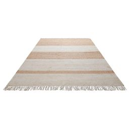 GREEN LOOOP Teppich »Vante GL-82308« rechteckig 4 mm Höhe Naturfaser Teppich aus 80% Jute 20% Baumwolle, mit Fransen, Wohnzimmer cognac...