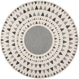 FLAIR RUGS Teppich »Shadow Ray« rund 2 mm Höhe Outdoor geeignet grau Obermaterial: 68% Polypropylen, 32% Polyester Ø 160 cm 1 Stk.