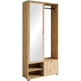 Inosign Garderobenschrank »DINO Kompaktgarderobe, Garderoben-Set DINO« Mit Spiegel und Kleiderstange, 90 cm breit, Türanschlag wechselbar braun...