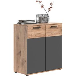 Inosign Sideboard »Riga, Breite 90 cm, 2 Türen mit Softclose, 4 Einlegeböden, 6 Fächer« hochwertige Rillenfräsung, Schuhkommode, Kommode, Anrichte,...