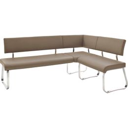 MCA furniture Eckbank »Arco« Eckbank frei im Raum stellbar, Breite 200 cm, belastbar bis 500 kg Cappuccino Moderne Eckbank mit Edlestahl Gestell