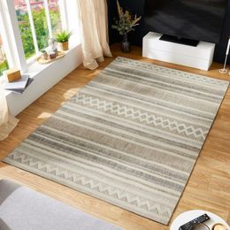 LUXOR living Teppich »Crosby« rechteckig 7 mm Höhe Rauten Design, Boho-Style, Wohnzimmer, Schlafzimmer creme,grau Obermaterial: 60% Baumwolle, 30%...