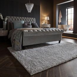 FLAIR RUGS Hochflor-Teppich &raquo;Feather&laquo; rechteckig 40 mm H&ouml;he Grau Obermaterial: 100% Polypropylen B : 160 cm 1 Stk.