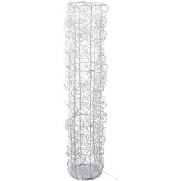 CREATIV LIGHT Dekoobjekt &raquo;Metalldraht-Tower&laquo; Zylinder aus Draht, mit Timerfunktion, USB Kabel silberfarben