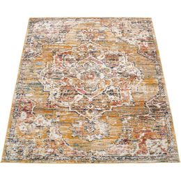 Paco Home Teppich &raquo;Herbete 734&laquo; rechteckig 8 mm H&ouml;he Kurzflor, Orient-Optik, Vintage Design gelb Obermaterial: 90% Polypropylen, 10% Polyester B :...