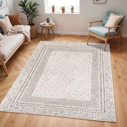 LIVABLISS Teppich »MONACO« rechteckig 14 mm Höhe Skandinavischer Teppich, Kurzflor Boho-Wohnzimmerteppich beige Obermaterial: 60% Polypropylen, 40%...