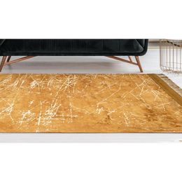 Padiro Teppich »Dolce Vita 225« rechteckig 10 mm Höhe Modern bedrucktes Unikat, Trendige Verwaschung Gold Obermaterial: 100% Viskose B : 200 cm 1...