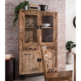 Sit Vitrine &raquo;Rustic&laquo; im Factory Design, Breite 90 cm, Shabby Chic, Vintage natur/mit Schriftz&uuml;gen