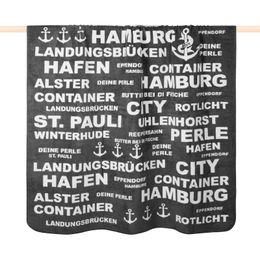 Pad Wohndecke »TYPO HAMBURG« Made in Europe dakr grey Obermaterial: 60% Baumwolle, 40% Polyacryl B/L: 150 cm x 200 cm