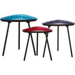 GUTMANN FACTORY Beistelltisch »Coffee« im 3er-Set mehrfarbig + schwarz + blau/rot/grau