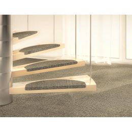 Dekowe Stufenmatte &raquo;Mara S2&laquo; halbrund 5 mm H&ouml;he 100% Sisal, gro&szlig;e Farbauswahl, selbstklebend, auch als Set 15 St&uuml;ck smoke Obermaterial: 100% Sisal...
