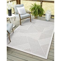 MyFlair M&Ouml;BEL & ACCESSOIRES Teppich &raquo;Vill, LAGERR&Auml;UMUNG!&laquo; rechteckig 8 mm H&ouml;he modernes Design, Hoch-Tief Effekt, Outdoor geeignet, Balkon,...