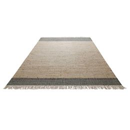 Teppich &raquo;Viktor GL-82303&laquo; rechteckig 4 mm H&ouml;he Naturfaser Teppich aus 80% Jute 20% Baumwolle, mit Fransen, Wohnzimmer braun Jute