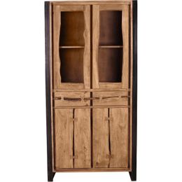 Sit Vitrine &raquo;Live Edge&laquo; aus Akazienholz, mit markanten Baumkanten in der Front natur