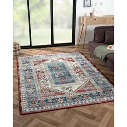 MyFlair Teppich &raquo;Elfi 1&laquo; rechteckig 6 mm H&ouml;he Flachgewebe, im modernem Used Look, superflach, Microfaser bunt Polypropylen (PP)