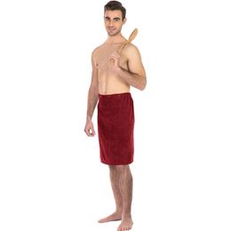 Framsohn FROTTIER Sarong »Saunakilt Herren« hergestellt in Österreich, Dehnbund & Druckknöpfe variabel verstellbar bordeaux Länge: 60 cm...