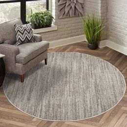 Carpet City Teppich »LINDO 8843« rund 11 mm Höhe Kurzflor, Hochtief-Muster/ 3D-Effekt, Boho-Stil, Wohnzimmer taupe Obermaterial: 100% Polyester Ø...