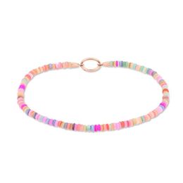 Tamaris Fußkette »Schmuck Geschenk Edelstahl Körperschmuck All About Beads« mit Naturstein roségoldfarben-grün-beige-pink-rosé-hellblau +...