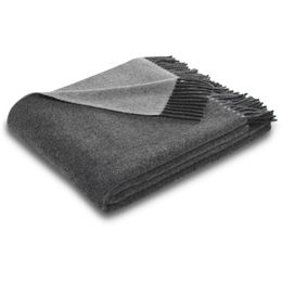 Biederlack Plaid »Lars« mit Fransen, Kuscheldecke anthracite-grey Obermaterial: 100% Wolle B/L: 130 cm x 170 cm