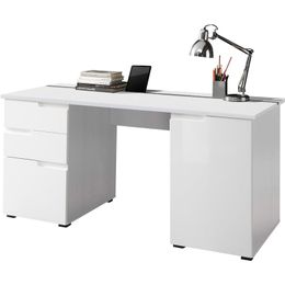 BEGA OFFICE Schreibtisch »Spice« Home Office Desk mit Griffmulden, in 2 Breitenvarianten weiß/weiß Hochglanz + weiß + weiß 0