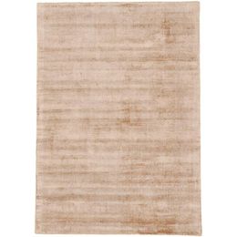 CarpetFine Teppich &raquo;Ava Viskoseteppich&laquo; rechteckig 13 mm H&ouml;he Seidenoptik, leichter Glanz, auch als L&auml;ufer erh&auml;ltlich beige Obermaterial: 100%...