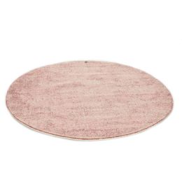 Tom Tailor HOME Teppich &raquo;Groove&laquo; rund 15 mm H&ouml;he modernes Design, edles Farbspiel, ideal im Wohnzimmer & Schlafzimmer rosa Viskose, Wolle