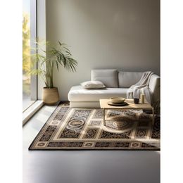 NORTHRUGS Teppich &raquo;Guzara&laquo; rechteckig 8 mm H&ouml;he Orient Optik, L&auml;ufer, strapazierf&auml;hig, pflegeleicht, robust Schwarz,Creme Oberfl&auml;che: 100%...