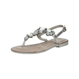 Tamaris Zehentrenner »Sandalen Veloursleder/Textil« Silber 40 40 Verschluss: Schließe