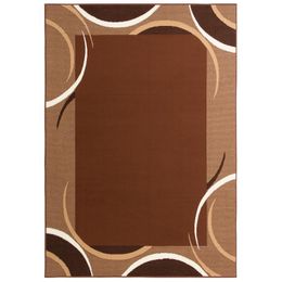 my home Teppich &raquo;Noah&laquo; rechteckig 7 mm H&ouml;he weiche Haptik, Teppich mit Bord&uuml;re, Kurzflor, verspieltes Design braun Obermaterial: 100% Polypropylen...