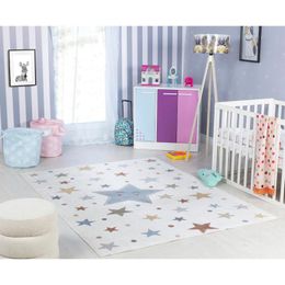 LIVABLISS Kinderteppich »BEED« rechteckig 6 mm Höhe Kids, Sterne creme Obermaterial: 100% Polyester B : 120 cm 1 Stk.