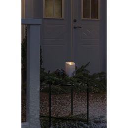 Konstsmide LED-Kerze LED Kerze cremewei&szlig;, mit 3D Flamme und geschmolzener Kante beige