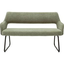 MCA furniture Polsterbank »Bangor« Sitzbank frei im Raum stellbar, Stoffbezug, Breite 175 cm Olive + Schwarz matt lackiert