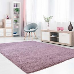 Carpet City Teppich »Softshine 2236« rechteckig 14 mm Höhe Läufer, Hochflor, besonders weich, robust, Uni, Wohnzimmer lila Obermaterial: 100%...
