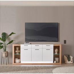 Inosign Sideboard »Brixen, moderne Kommode, Stauraumelement in Eiche Evoke Dekor« Metallgriffe, ausreichend Stauraum, vielseitig einsetzbar Eiche...