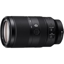 Sony Objektiv &raquo;SEL-70350G E-Mount Super-Telezoom&laquo; E 70-350mm F4.5-6.3 G, OSS, APS-C schwarz Akku, Objektivr&uuml;ckdeckel und Objektivschutzkappe...