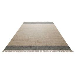 Teppich &raquo;Viktor GL-82303&laquo; rechteckig 4 mm H&ouml;he Naturfaser Teppich aus 80% Jute 20% Baumwolle, mit Fransen, Wohnzimmer braun Jute