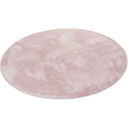 Esprit Hochflor-Teppich &raquo;Relaxx ESP-4150&laquo; rund 25 mm H&ouml;he Wohnzimmer, sehr gro&szlig;e Farbauswahl, weicher dichter Hochflor rosa Kunstfaser