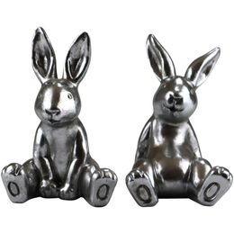 AM Design Dekofigur »Hase« Osterdekoration aus Polyresin silberfarben