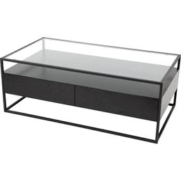 PAROLI Couchtisch &raquo;Bozen&laquo; mit Schubladen schwarz + Transparent